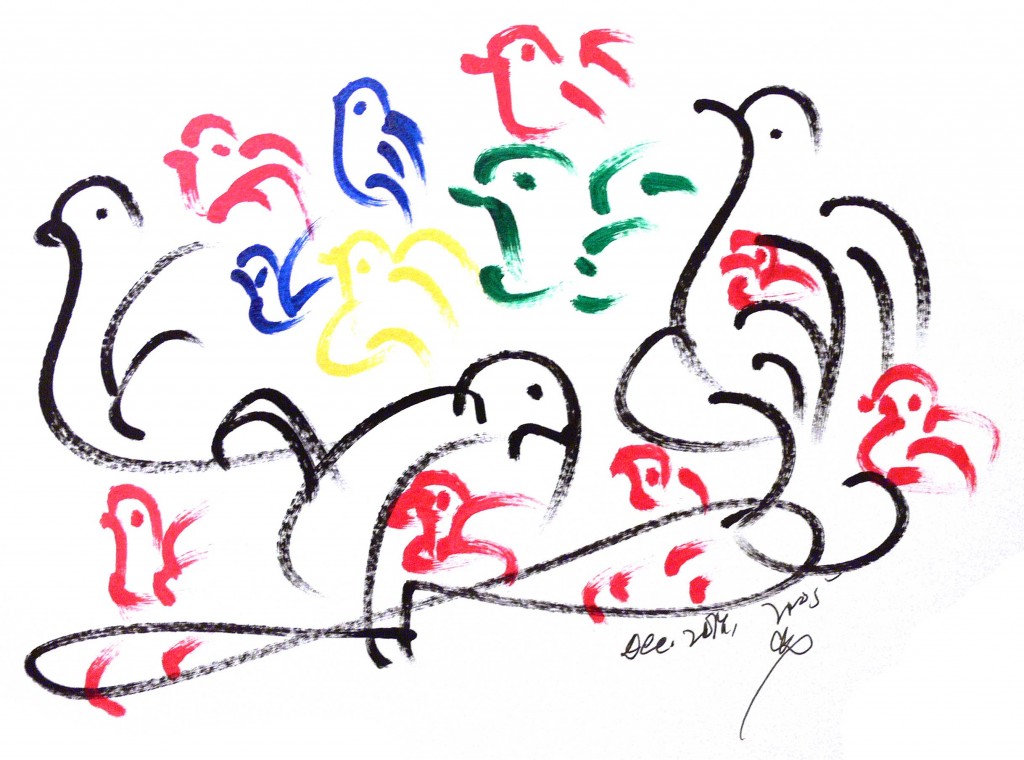 Jharna-Kala Bird Drawing 20-12-2005-3 by Sri Chinmoy | Sri Chinmoy Art ...